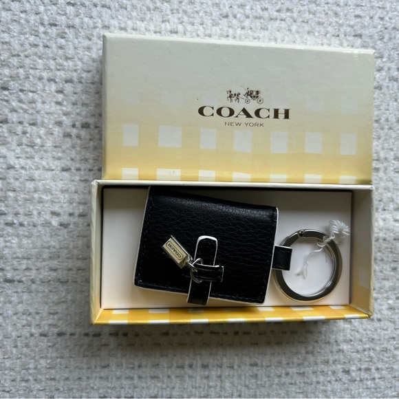Coach | Accessories | Coach Black Leather Keychain Photobook | Poshmark
